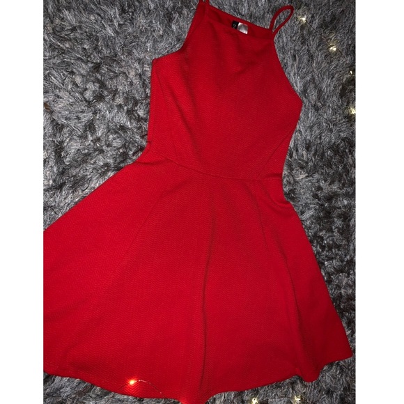 H&M | Dresses | Red Fit And Flare Dress | Poshmark